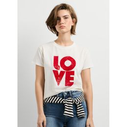 Pepe Jeans Damen T-Shirt &raquo;BEATRISA&laquo; mit Frontprint, Rundhals wei&szlig; S