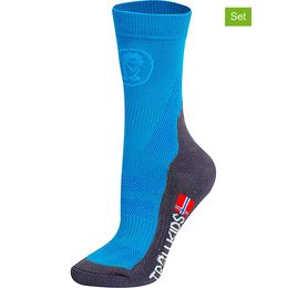 Trollkids 2er-Set: Trekkingsocken "Mid Cut Socks II" in Blau - 22% | Gr&ouml;&szlig;e 23-26 | Kinder-outdoor-waesche