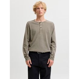 Jack & Jones Jack & Jones Herren Langarmshirt &raquo;JPRBLUAARON LS HENLEY TEE&laquo; Baumwollmischung braun XXL