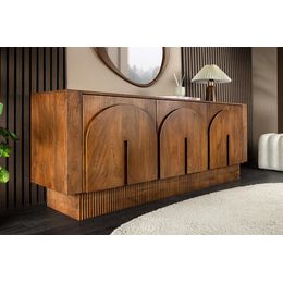 Design Sideboard ARCADIA 160cm braun Mangoholz mit Bogenfront Riess-Ambiente Natur Skandinavisch