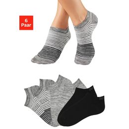 Bench. Herren Sneakersocken "Damen und Herren Socken meliert und uni", Gr. 39, schwarz-wei&szlig;, Baumwollmischung, gestreift, meliert, unifarben, Socken,