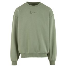 Karl Kani Herren Sweater "Karl Kani Small Signature Essential OS Crew", gr&uuml;n, Gr. M, 65% Baumwolle, 35% Polyester, Sweatshirts