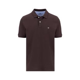 Fynch-Hatton Herren Poloshirt, braun, Gr. L, unifarben, Jersey, Obermaterial: 100% Baumwolle, Shirts, mit Logo-Stickerei