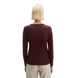 Marc O'Polo MARC O'POLO Damen Langarmshirt "aus Lyocell-Bio-Baumwoll-Stretchjersey", braun, Basic, Gr. XXL, unifarben, Obermaterial: 64% Lyocell, 31% Baumwolle,