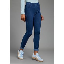 Arizona Damen Jeansjeggings "im 4 Way Stretch, Quer- und L&auml;ngselastisch, Skinny", blau, Gr. 50, unifarben, Denim/Jeans, Obermaterial: 57% Baumwolle,