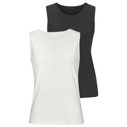 Lascana Damen Shirttop "aus luftiger Baumwoll-Modal-Qualit&auml;t", beige, Basic, Gr. 48, unifarben, Single Jersey, Obermaterial: 50% Baumwolle, 45% Modal