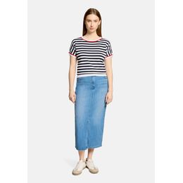 Betty Barclay Damen Kurzarmshirt "Damen mit Streifen"patch dunkelblau, rot, Gr. 40, Strick, Obermaterial: 72% Viskose, 28% Polyamid, Shirts