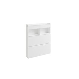 sobuy Schuhschrank mit Schuhkipper und 2 Schubladen Wei&szlig; 98x19x120cm Minimalistisch
