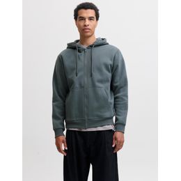Jack & Jones JACK & JONES Herren Kapuzensweatjacke "JJEBRADLEY mit Kapuze, ideal f&uuml;r kalte Jahreszeit", gr&uuml;n, Gr. XL, unifarben, angeraute Sweatware,