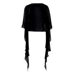 Vera Mont Damen Multifunktionstuch "Damen mit Volant", schwarz, festlich, Gr. M, Chiffon, Polyester, Modet&uuml;cher, Nahtf&uuml;hrung