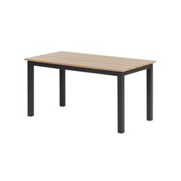 Beliani Esstisch MESSINA in Braun/Schwarz - (W) 52 x (H) 50 x (L) 100 cm | Gr.: onesize