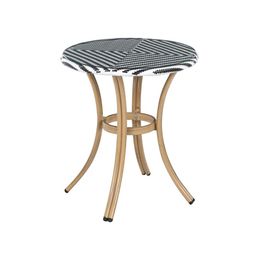 Beliani Outdoor Bistrotisch RIFREDDO in Naturfarben/Wei&szlig;/Schwarz | Gr.: onesize
