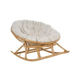 Beliani Schaukelstuhl ORVIETO in Naturfarben/Beige - (W) 110 x (H) 72 x (L) 108 cm | Gr.: onesize