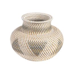 Beliani Dekovase ASAHAN in Wei&szlig;/Grau/Naturfarben - (W) 24 x (H) 22 x (L) 24 cm | Gr.: onesize