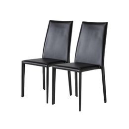 home24 Esszimmerstuhl Portola (2er-Set) in Schwarz | Gr.: onesize