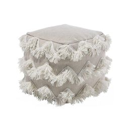 Beliani Pouf NASHIK in Beige/Wei&szlig;/Gold - (W) 40 x (H) 40 x (L) 40 cm | Gr.: onesize