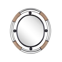 Beliani Dekospiegel MOULINS in Schwarz/Beige - (W) 50 x (H) 55 x (L) 3 cm Vertikal | Gr.: onesize