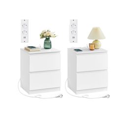 VASAGLE 2er-Set: Nachttisch Kailyn in Wei&szlig; - (B)40 x (H)49 x (T)35 cm | Gr.: onesize