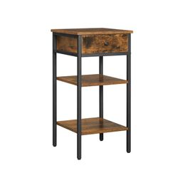 VASAGLE Nachttisch Barnet in Vintagebraun-Schwarz - (B)35 x (H)70 x (T)35 cm | Gr.: onesize
