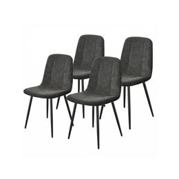 VASAGLE 4er-Set: Esszimmerstuhl Island in Grau - (B)44.5 x (H)85.5 x (T)55 cm | Gr.: onesize