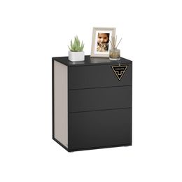 VASAGLE Nachttisch Keam in Tintenschwarz-Cappuccinobeige - (B)45 x (H)58.7 x (T)35 cm | Gr.: onesize