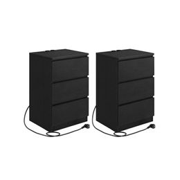 VASAGLE 2er-Set: Nachttisch Kailyn in Schwarz - (B)40 x (H)59 x (T)35 cm | Gr.: onesize