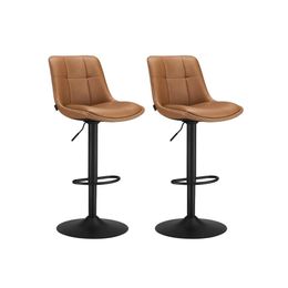 VASAGLE 2er-Set: Barhocker Monni in Braun - (B)47 x (H)(93-114) x (T)44 cm | Gr.: onesize