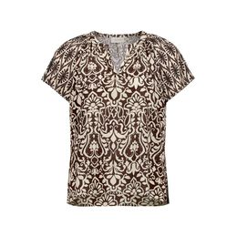 Cartoon Blusenshirt mit R&uuml;schen in Patch Brown/Cream | Gr.: 34