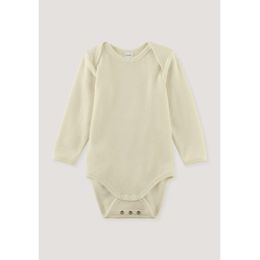 hessnatur Langarmbody Slim aus Bio-Merinowolle mit Seide in natur | Gr.: 62/68