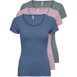 Only 3er-Set T-Shirt in Moon/Daw/Sto | Gr.: XS