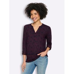Heine Druck-Shirt in burgund-marine-bedruckt | Gr.: 42