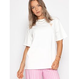 SASSYCLASSY Oversize T-Shirt mit Print in Wei&szlig; | Gr.: S