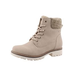 Tom Tailor Schn&uuml;rstiefel in Beige | Gr.: 34