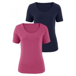 Vivance by Lascana T-Shirt in beere, navy | Gr.: 44-46