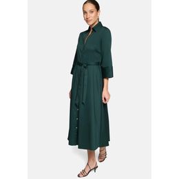 Zero Damen Hemdblusenkleid "Damen mit 3/4 Arm", gr&uuml;n, Gr. 36, Obermaterial: 71% Baumwolle, 26% Polyamid, 3% Elasthan, Kleider, Bindeg&uuml;rtel