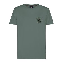 Herren T-Shirt "Men T-Shirt Claic Print", gr&uuml;n, Gr. XL, PETROL INDUSTRIES, unifarben, Jersey, Obermaterial: 100% Baumwolle, Shirts, mit Logo Print