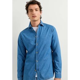Pepe Jeans Herren Funktionsshirt "shirt ABEL CLASSIC SLIM SHIRT", blau, Gr. XS, 100% Baumwolle, Shirts