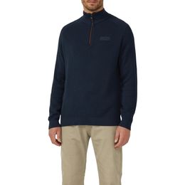 s.Oliver Herren Troyer, blau, Gr. M, unifarben, Strick, Obermaterial: 100% Baumwolle, Pullover, in Strick-Optik