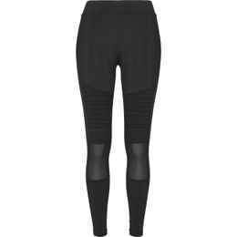 Urban Classics Damen Leggings "Urban Classics Damen Ladies Tech Mesh Biker Leggings", schwarz, Gr. S, unifarben, 80% Polyamid, 20% Elasthan, Hosen