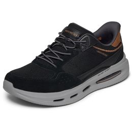 Skechers Herren Slip-On Sneaker "SLOAN-REMMING", Gr. 46, schwarz, Leder, Textil, Schuhe, Schlupfschuh, Halbschuh, Freizeitschuh, mit Slip ins