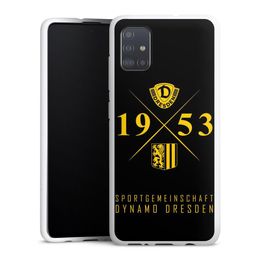 DeinDesign Galaxy A51 Handy Silikon H&uuml;lle Case wei&szlig; Handyh&uuml;lle Official Licensed Product Sgd Sg Dynamo Dresden Silikon Case