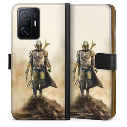DeinDesign Xiaomi 11T Pro 5G Handy Klapph&uuml;lle Handyh&uuml;lle aus Kunst Leder schwarz Flip Case The Mandalorian Star Wars Official Licensed Product Sideflip mit 