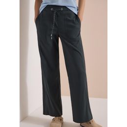 Cecil Damen Stoffhose, grau, Gr. M, unifarben, Web, 71% Baumwolle, 25% Polyamid, 4% Elasthan, Hosen, im Loose Fit