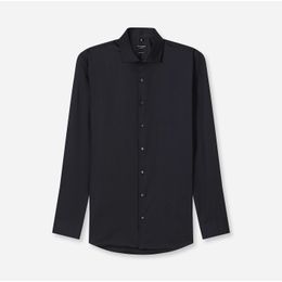 OLYMP Herren Langarmhemd "No. Six", schwarz, Gr. 41, Web, Obermaterial: 97% Baumwolle, 3% Elastolefin, Hemden, Businesshemd, super slim,