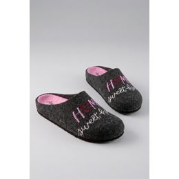ANISTON SHOES Damen Clog, Gr. 36anthrazit, kombiniert, Filz, Schuhe, Hausschuh, Homeslipper, Schlupfschuh - NEUE KOLLEKTION