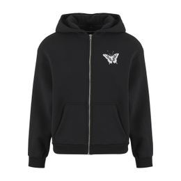 Herren Sweatjacke "Upscale by Mister Tee Let&lsquo;s Get Lost Fluffy Zip Hoody", schwarz, Gr. L, UPSCALE BY MISTER TEE, 70% Baumwolle, 30% Polyester,