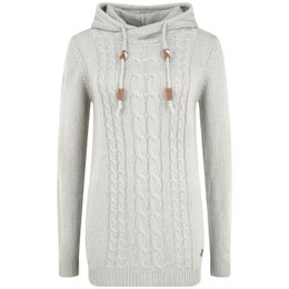 oxmo Damen Strickfleece-Pullover "Strickpullover OXCable", grau, Gr. XL, Obermaterial: 100% Polyacryl PAN., Pullover