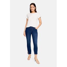 Betty Barclay Damen Slim-fit-Jeans "Damen mit Waschung", blau, Basic, Gr. 42, Obermaterial: 56% Baumwolle, 30% Viskose, 12% Polyester, 2% Elasthan,