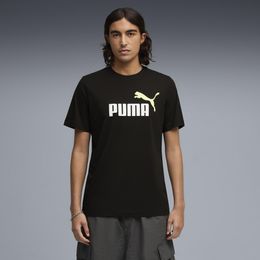 Puma Herren T-Shirt "Essentials 2 Colour No. 1 Logo T-Shirt Herren"schwarz apple spritz gr&uuml;n, Gr. M, bedruckt, Obermaterial: 100% Baumwolle. Rippe: