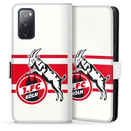 DeinDesign Galaxy S20 FE 5G Handy Klapph&uuml;lle Handyh&uuml;lle aus Kunst Leder wei&szlig; Flip Case Effzeh 1. Fc K&ouml;ln Official Licensed Product Sideflip mit Lasche